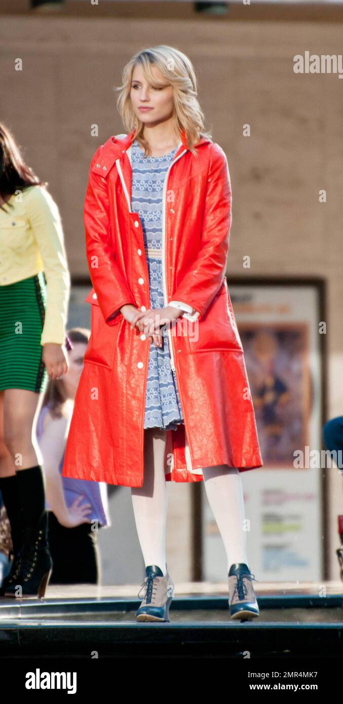 Dianna Agron seen filming on the set of the musical-comedy hit TV show ...