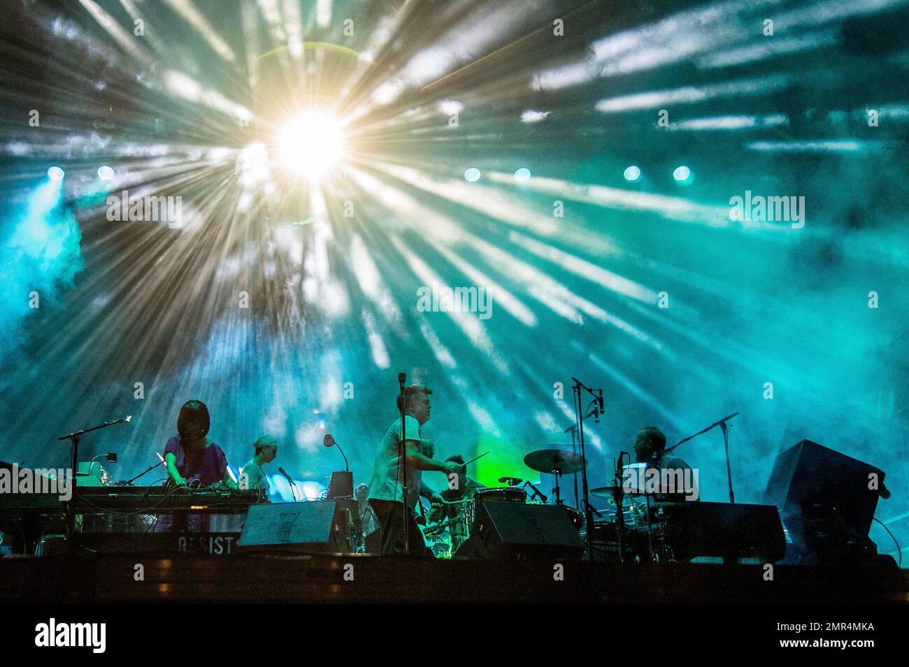 Nancy Whang, from left, James Murphy and Pat Mahoney of LCD Soundsystem ...