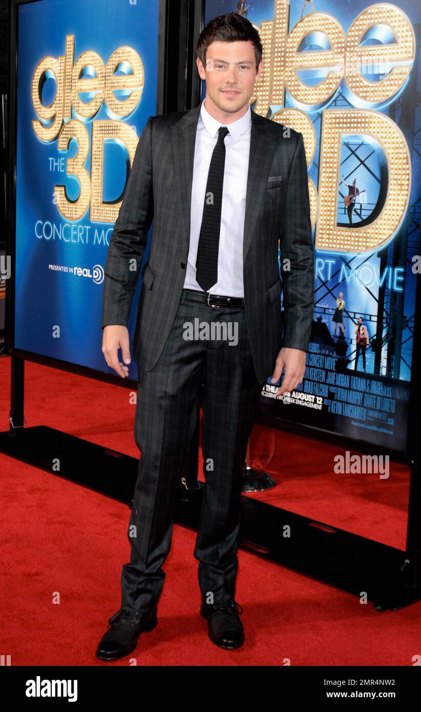 Actor Cory Monteith attends the premiere of GLEE THE 3D CONCERT MOVIE ...