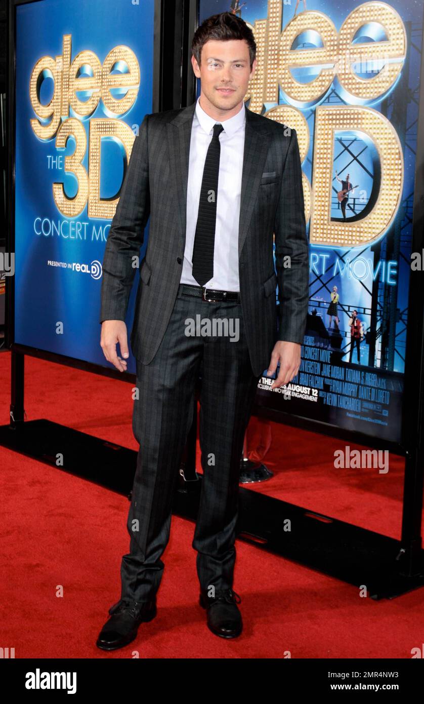 Actor Cory Monteith attends the premiere of GLEE THE 3D CONCERT MOVIE ...