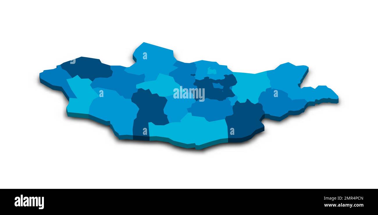 Mongolia political map of administrative divisions Stock Vector Image ...