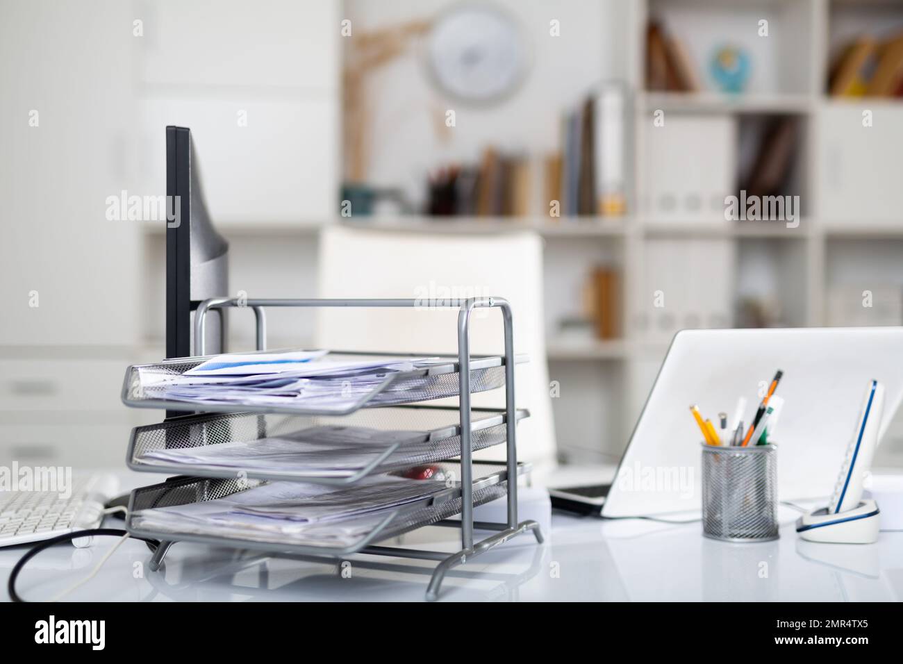 Image of the workplace in the office Stock Photo - Alamy