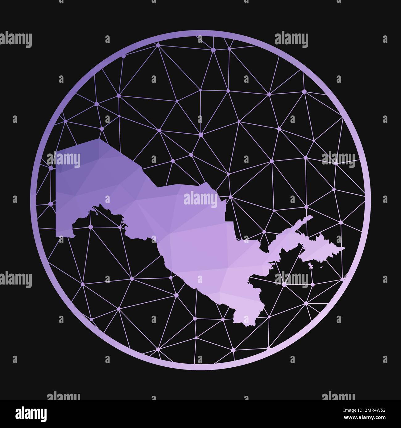 Uzbekistan icon. Vector polygonal map of the country. Uzbekistan icon ...