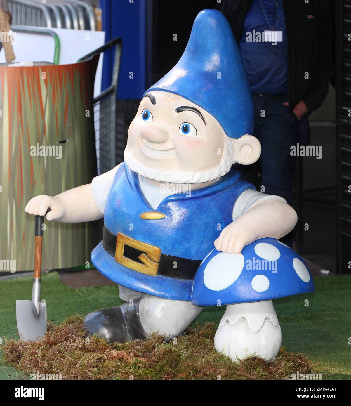 A fun gnome at the UK premiere of "Gnomeo & Juliet" held at Odeon ...