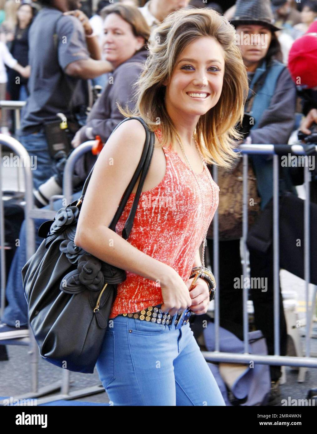 Lauren C. Mayhew on the blue carpet at the premiere of "Gnomeo & Juliet ...