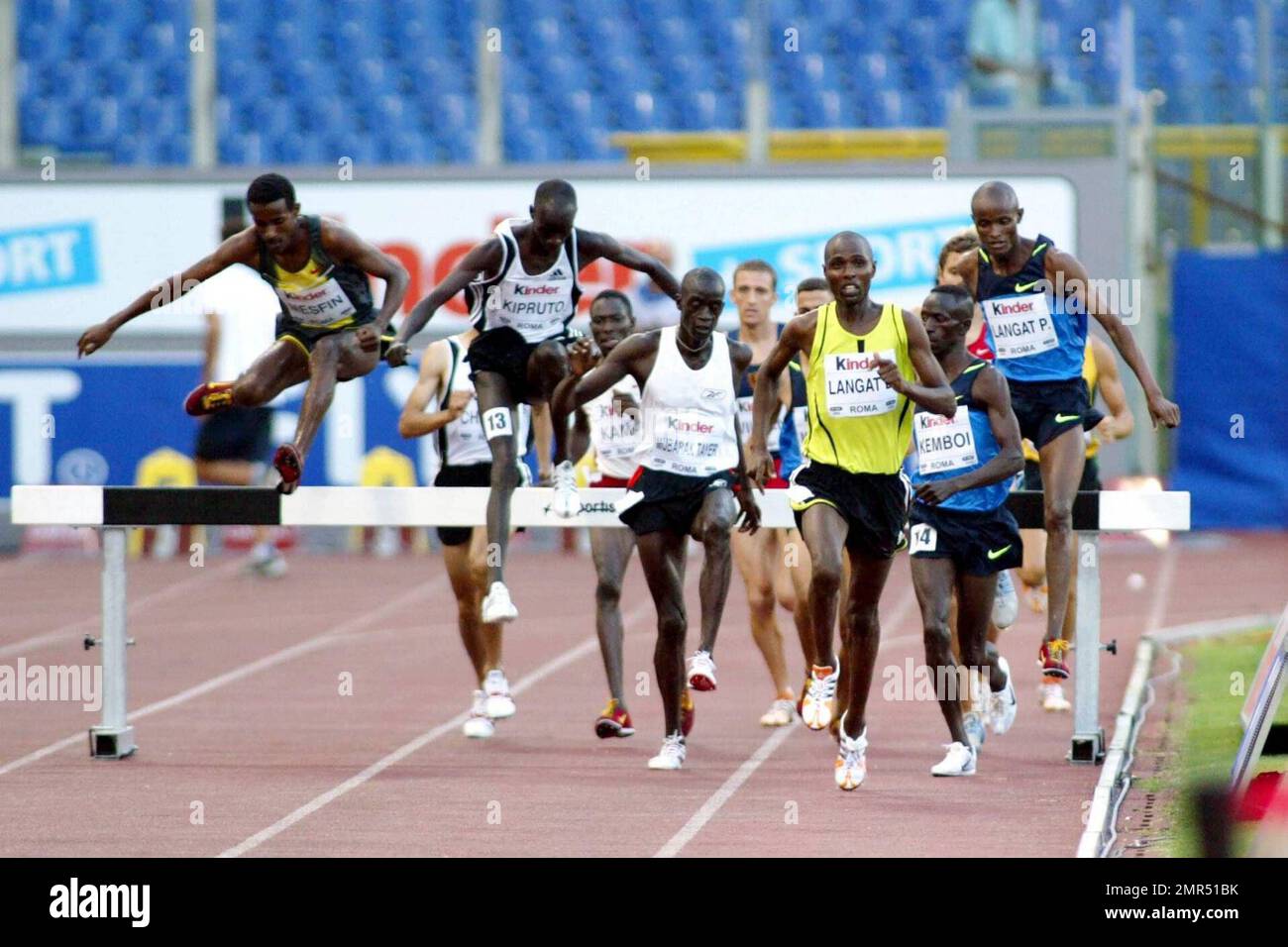 David Langat participates in The Golden Gala 2008 at the Olympic ...