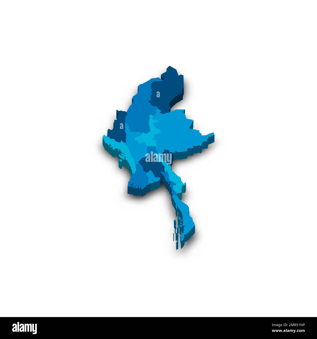 Myanmar political map of administrative divisions Stock Vector Image ...