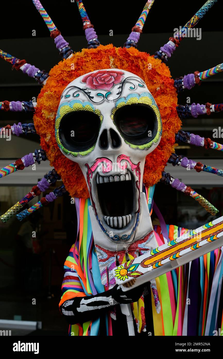 A man wearing a costume of Mexico's iconic "Catrina," in honor of Day ...