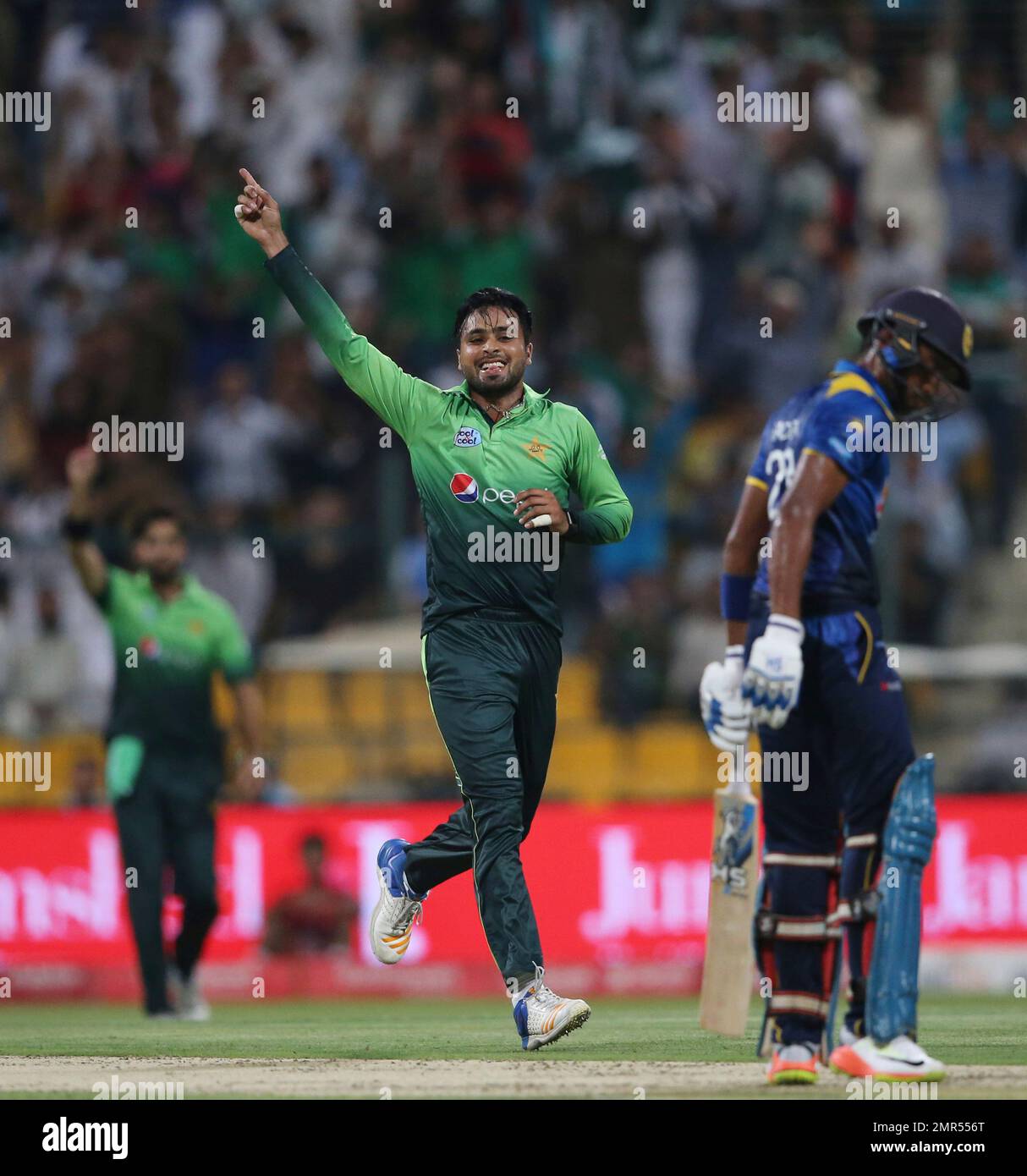 Pakistan's Faheem Ashraf celebrates dismissal of Sri Lanka's Sadeera ...