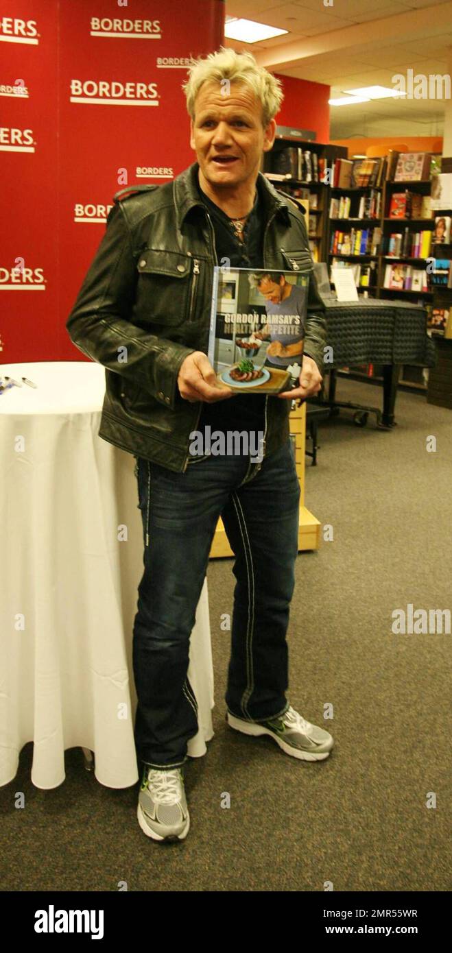 Gordon Ramsay makes an appearance at Borders in New York City to sign ...