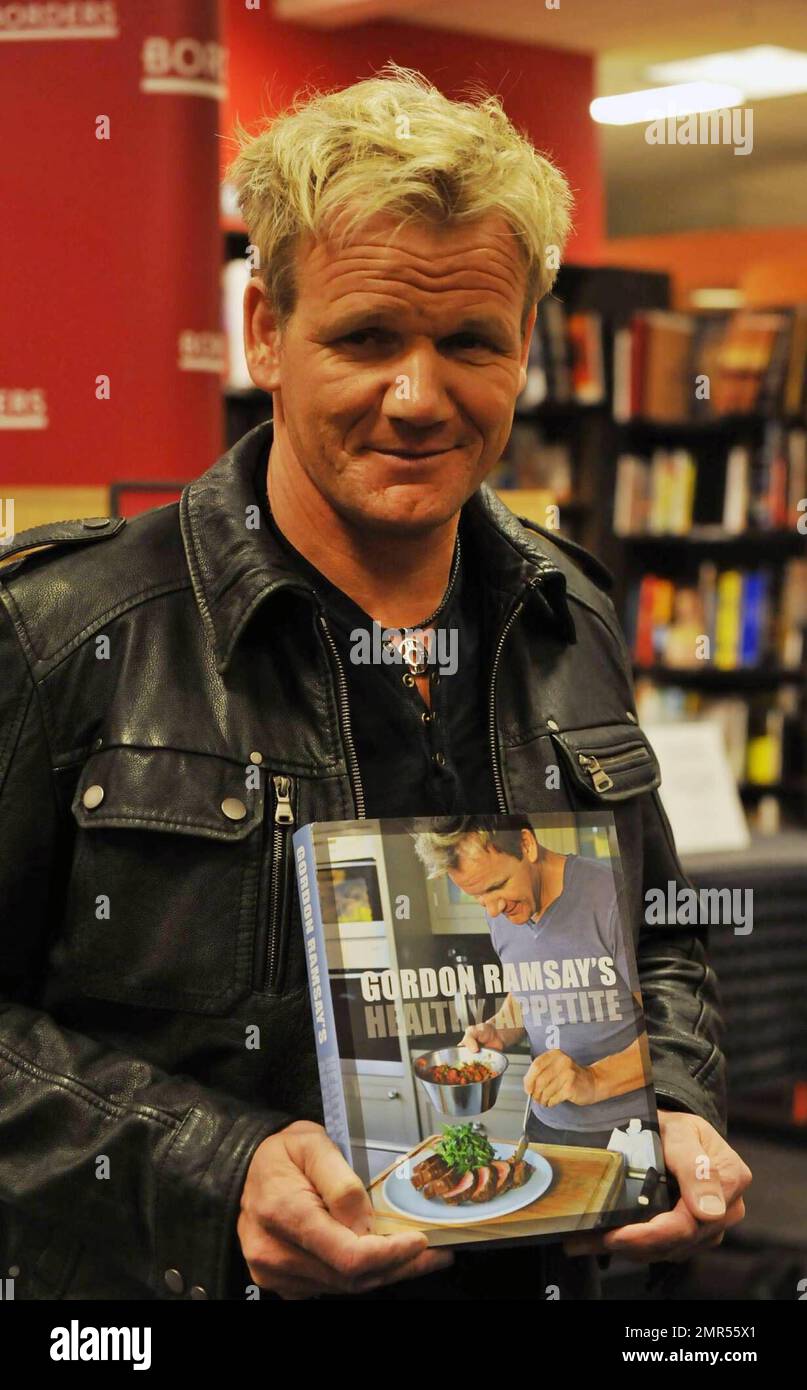 Gordon Ramsay makes an appearance at Borders in New York City to sign ...