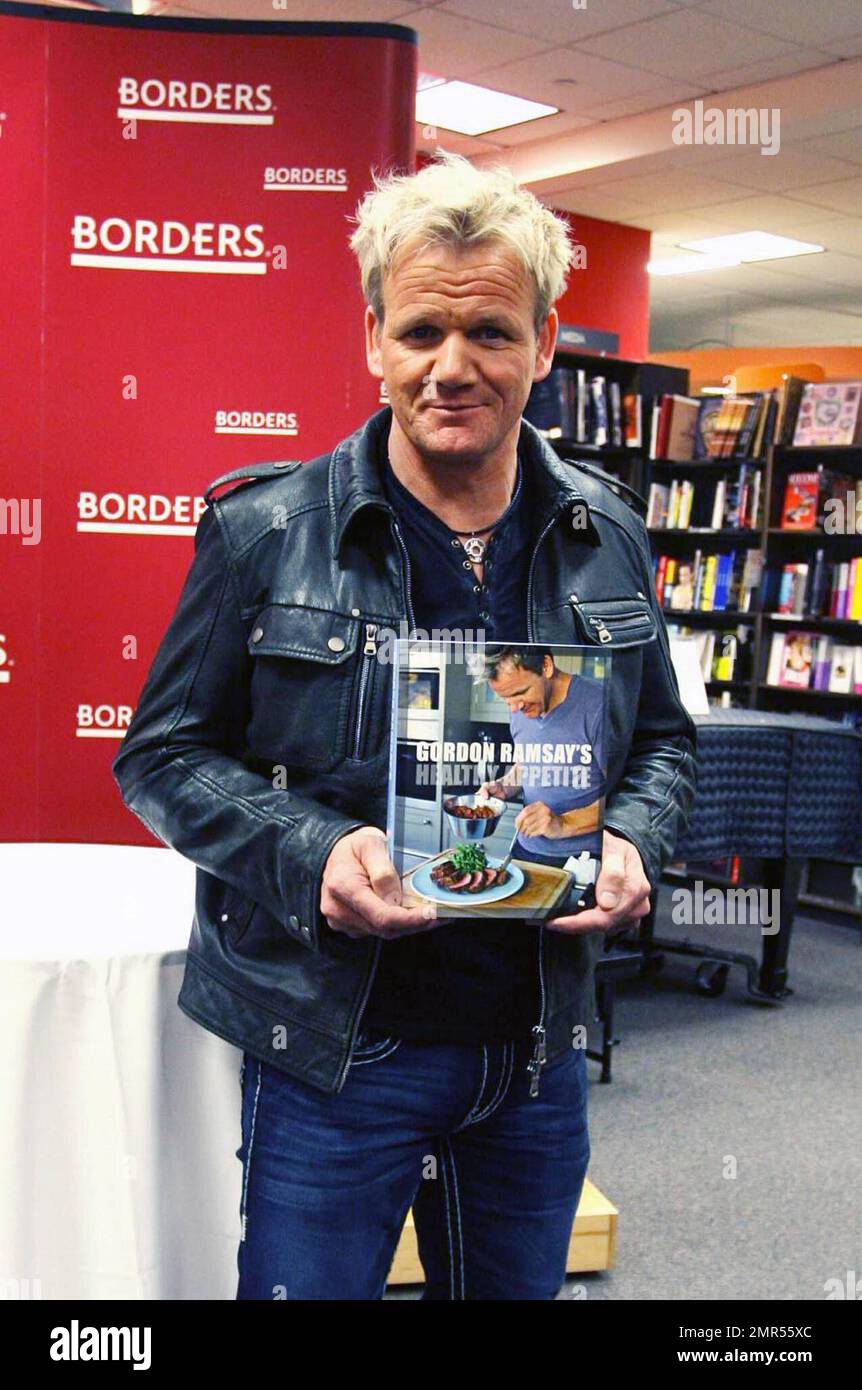 Gordon Ramsay makes an appearance at Borders in New York City to sign ...