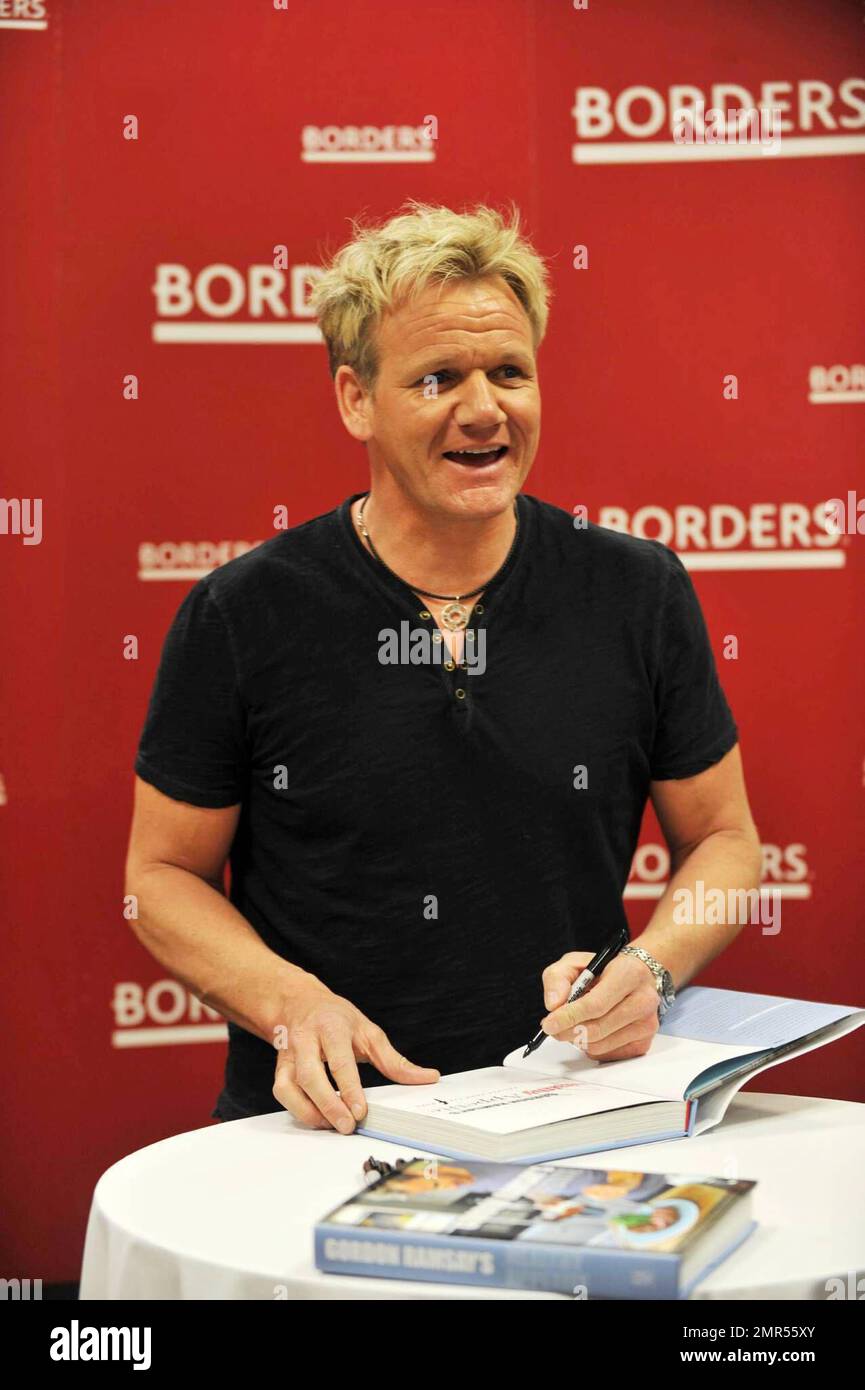 Gordon Ramsay makes an appearance at Borders in New York City to sign ...