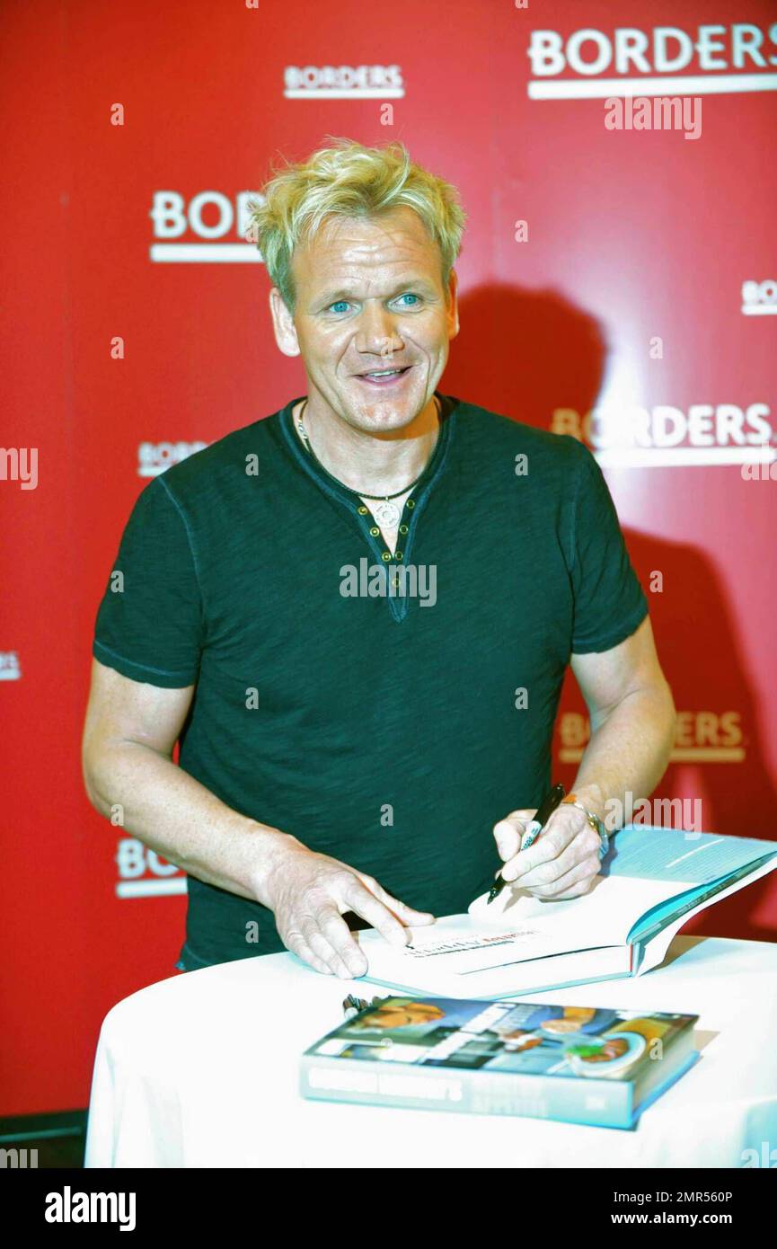 Gordon Ramsay makes an appearance at Borders in New York City to sign ...