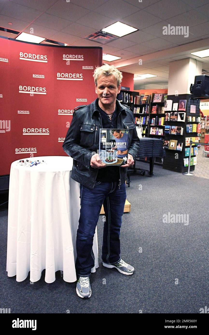 Gordon Ramsay makes an appearance at Borders in New York City to sign ...