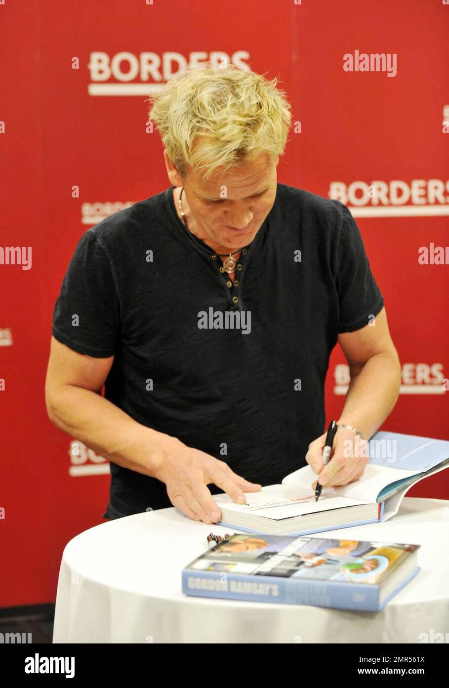 Gordon Ramsay makes an appearance at Borders in New York City to sign ...