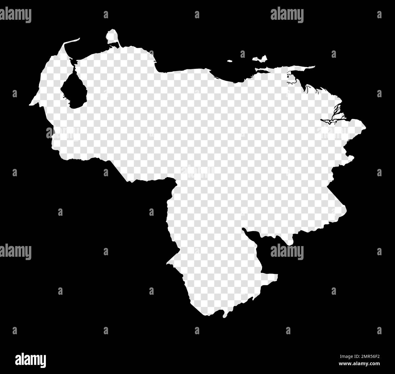 Stencil map of Venezuela. Simple and minimal transparent map of ...