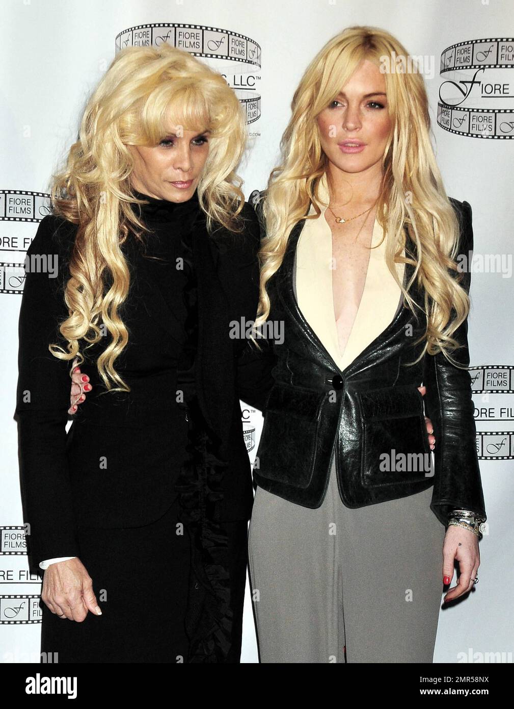 Lindsay Lohan and Victoria Gotti at the Gotti press conference at the ...
