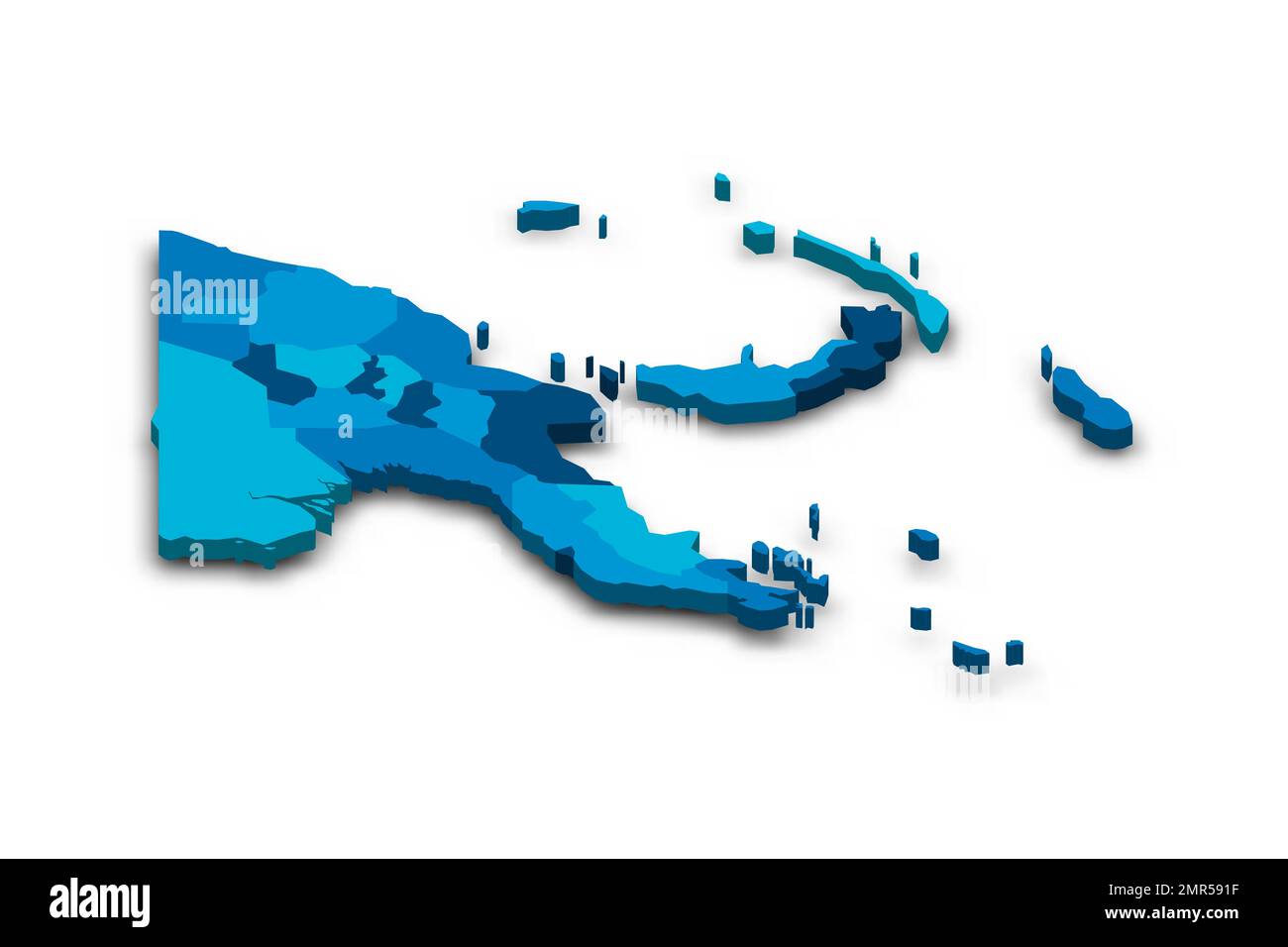 Papua New Guinea political map of administrative divisions Stock Vector ...