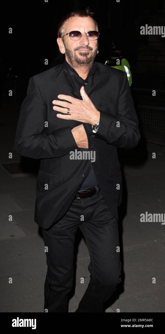 Ringo Starr looks a bit chilly as he leaves the Victoria & Albert ...