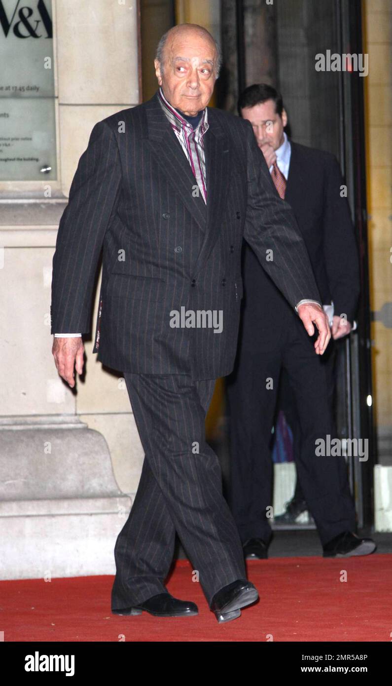 Mohamed Al-Fayed leaves the Victoria & Albert Museum after a private ...