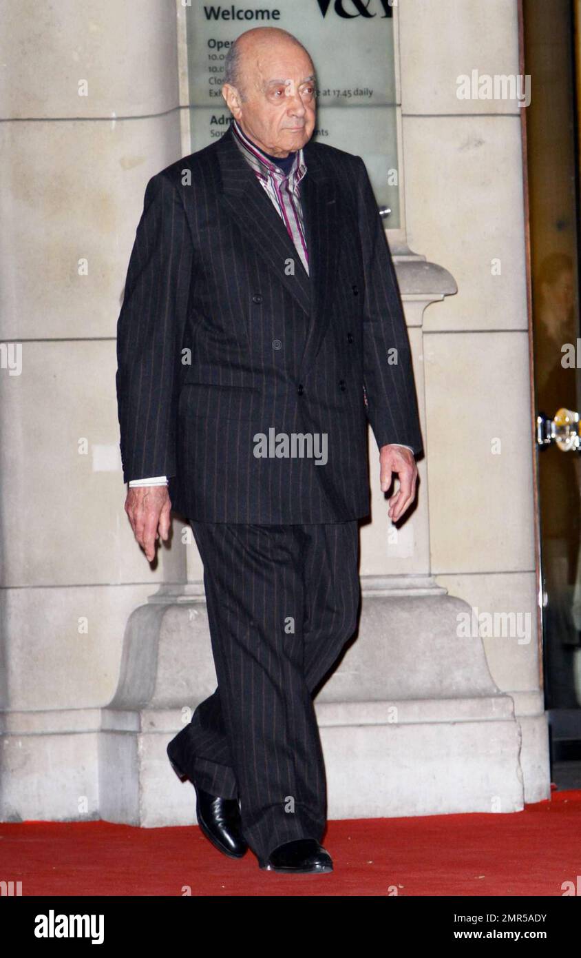 Mohamed Al-Fayed leaves the Victoria & Albert Museum after a private ...