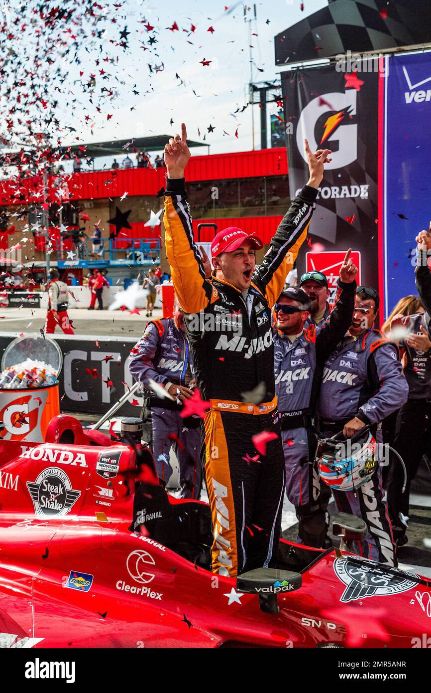 Graham Rahal, driving the No. 15 Mi-Jack Honda for Rahal Letterman ...