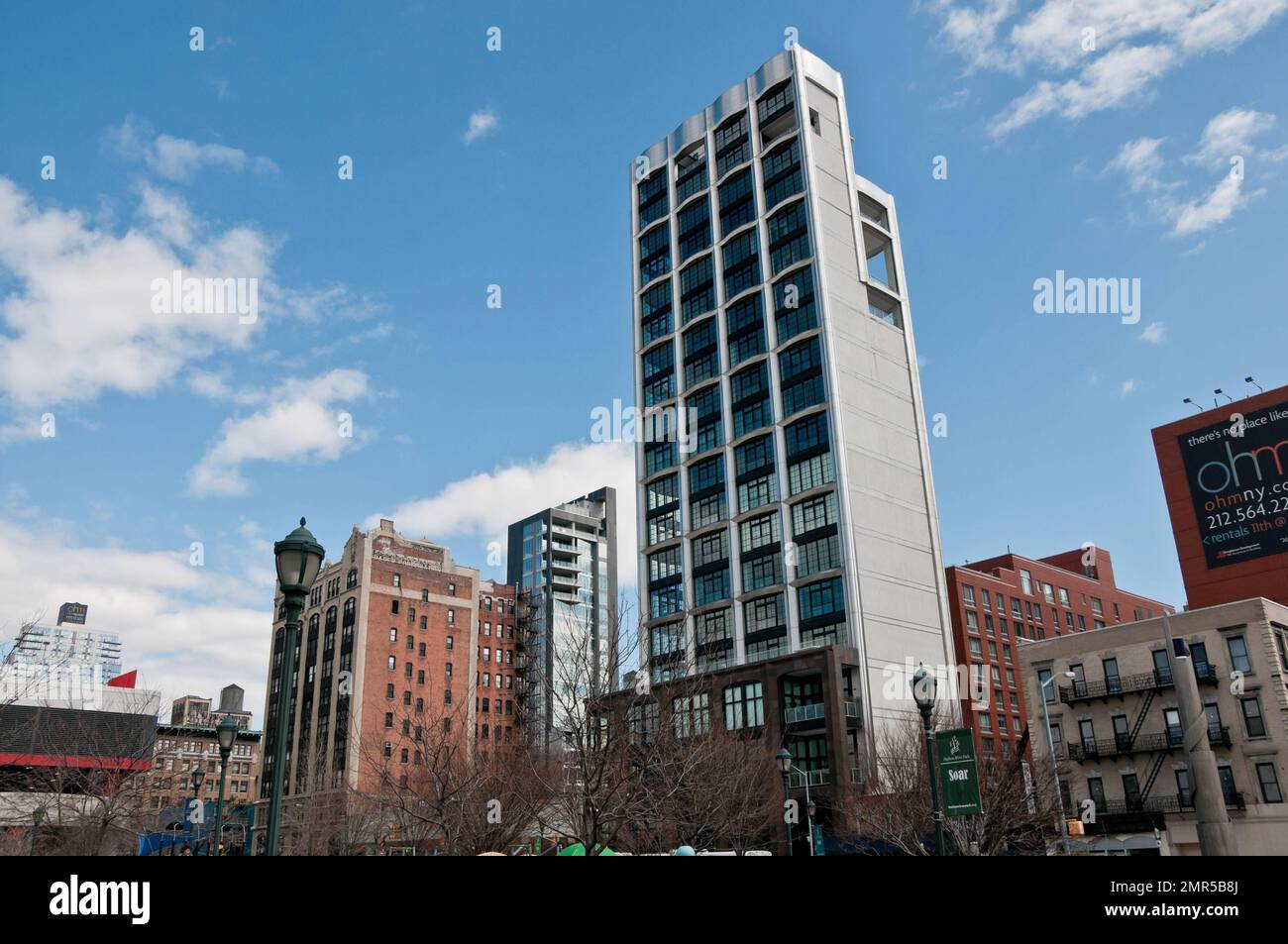 Exterior views of the industrial style converted high rise New York ...