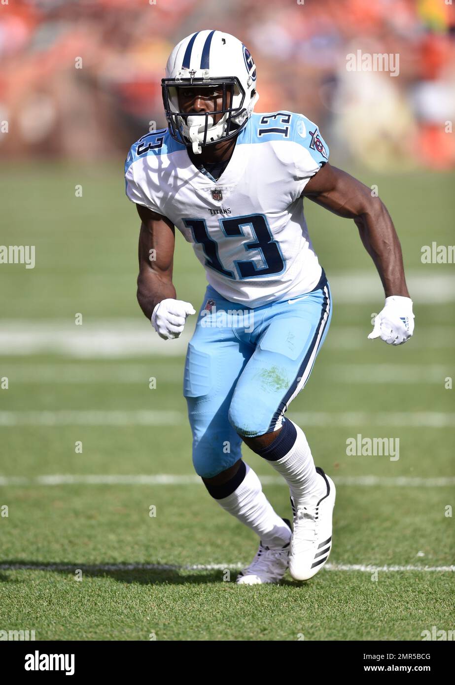 Tennessee Titans wide receiver Taywan Taylor runs a route against the ...