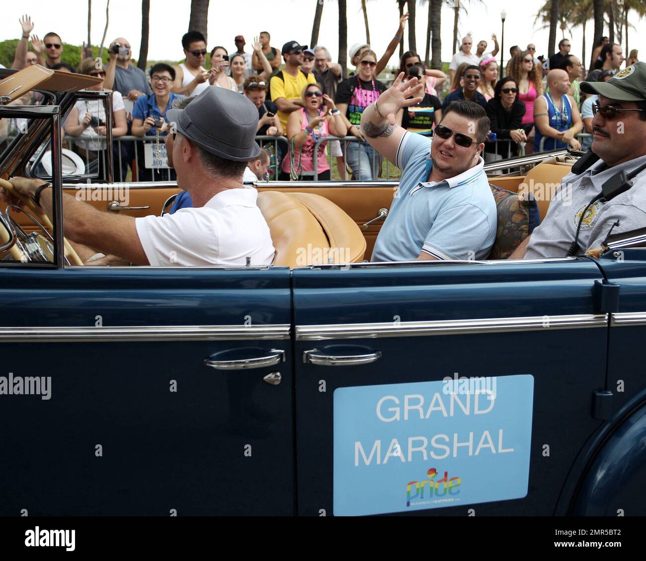 Grand Marshall Chaz Bono makes an appearance at the 2012 Miami Beach ...