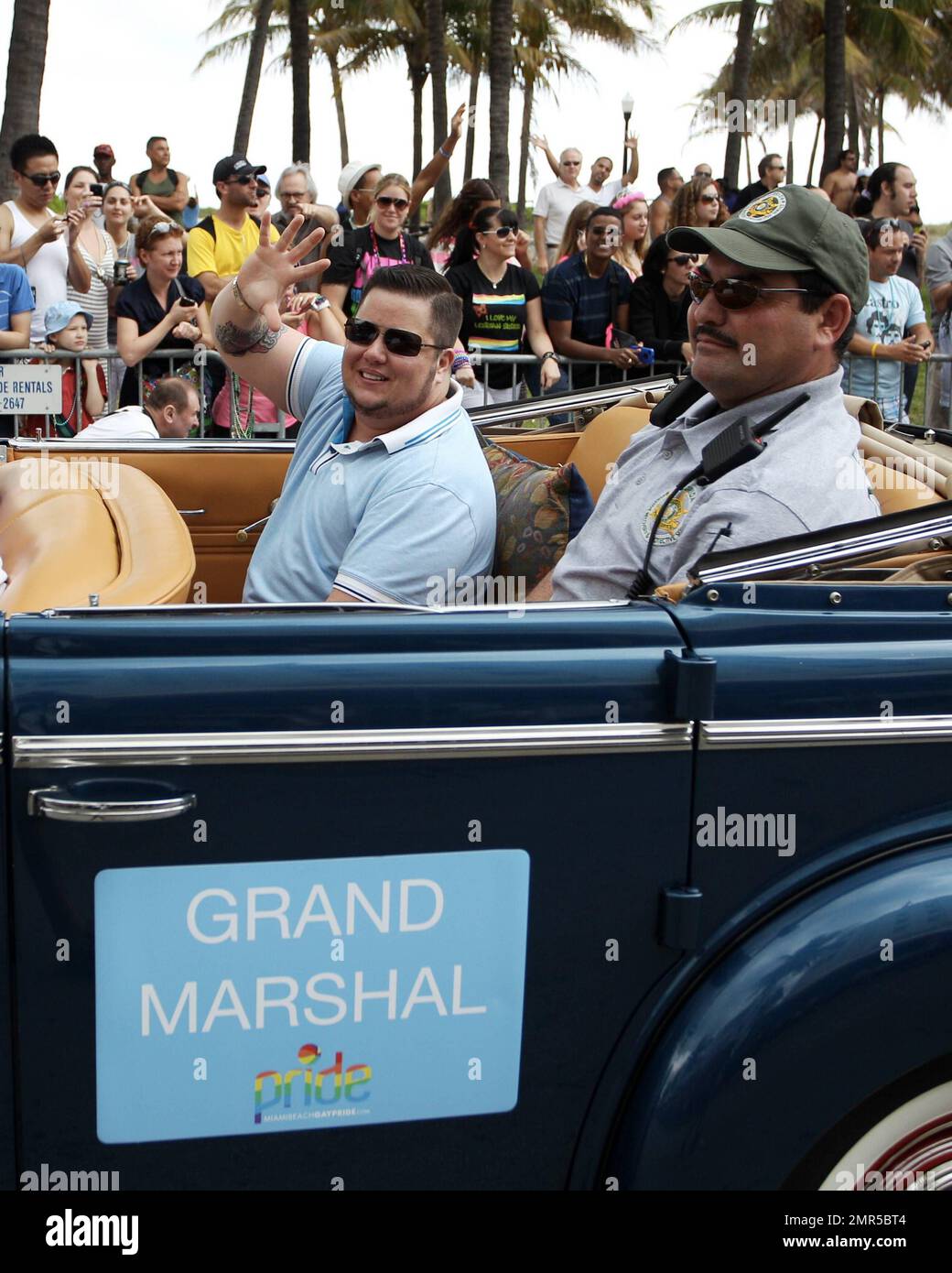 Grand Marshall Chaz Bono makes an appearance at the 2012 Miami Beach ...