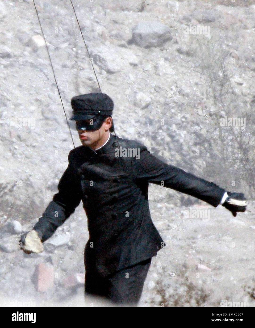 Actor Jay Chou, hooked up to wires for some high-flying action, films ...