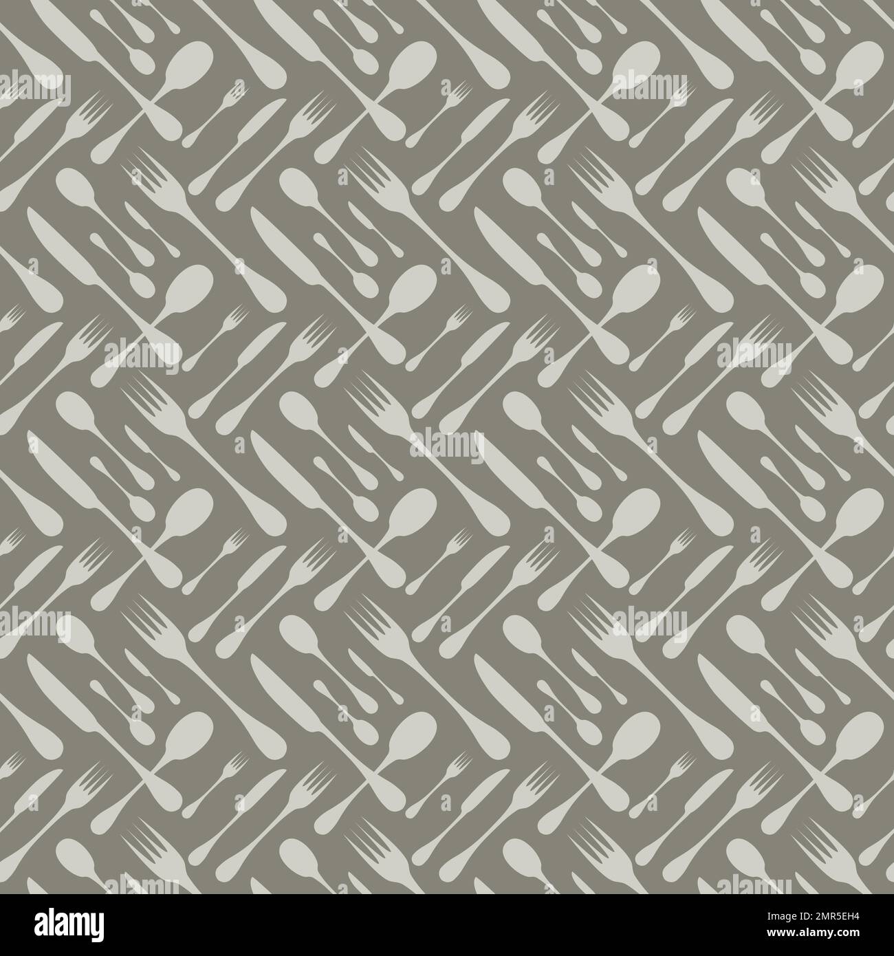 Cutlery seamless vector pattern. Silverware hand implements - spoon ...