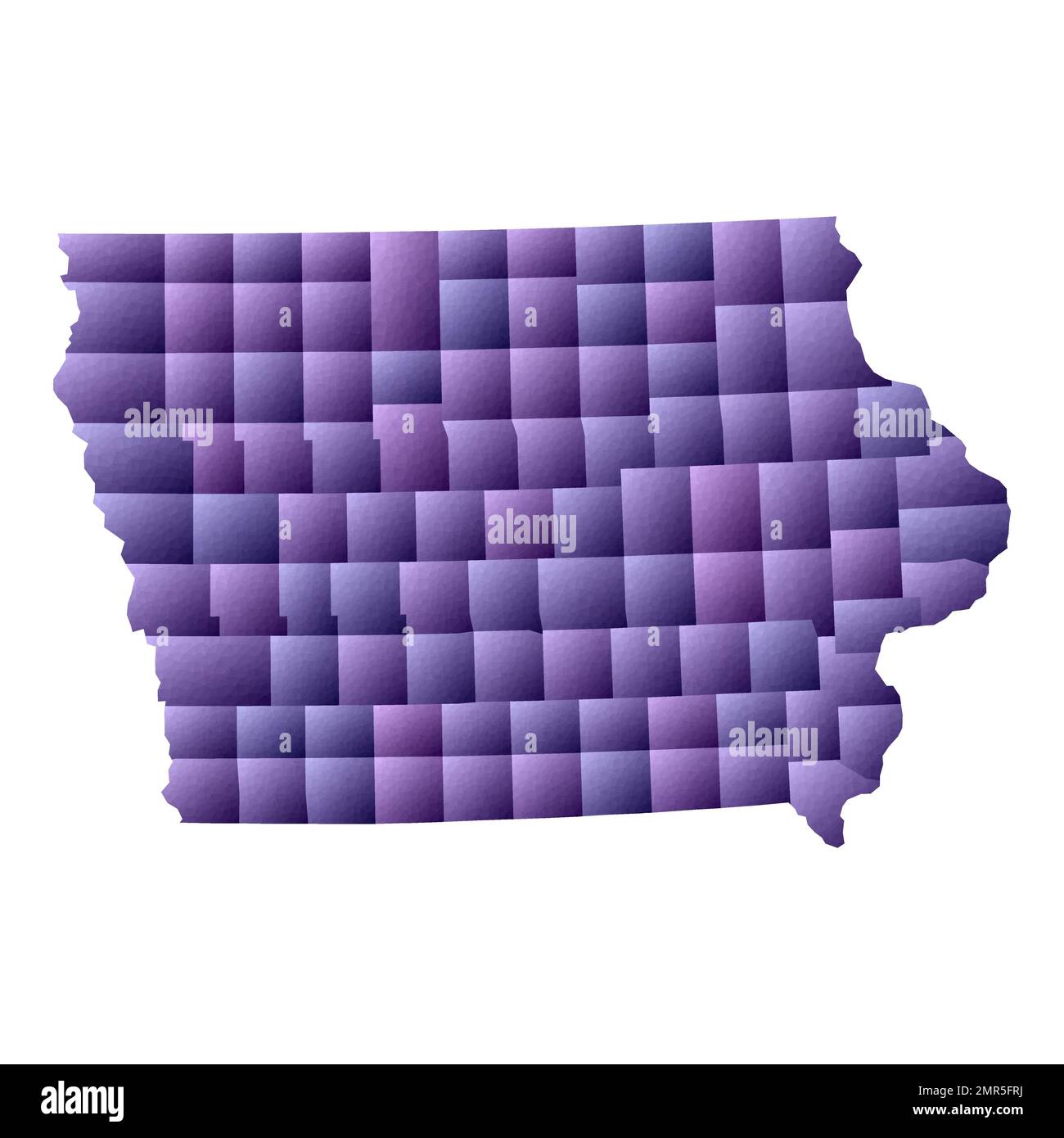 Iowa map. Geometric style US state outline with counties. Authentic ...