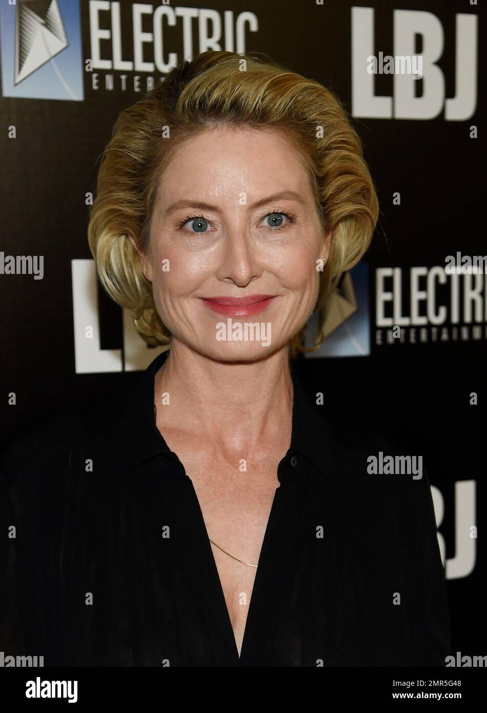 Kate Butler, a cast member in "LBJ," poses at the premiere of the film ...