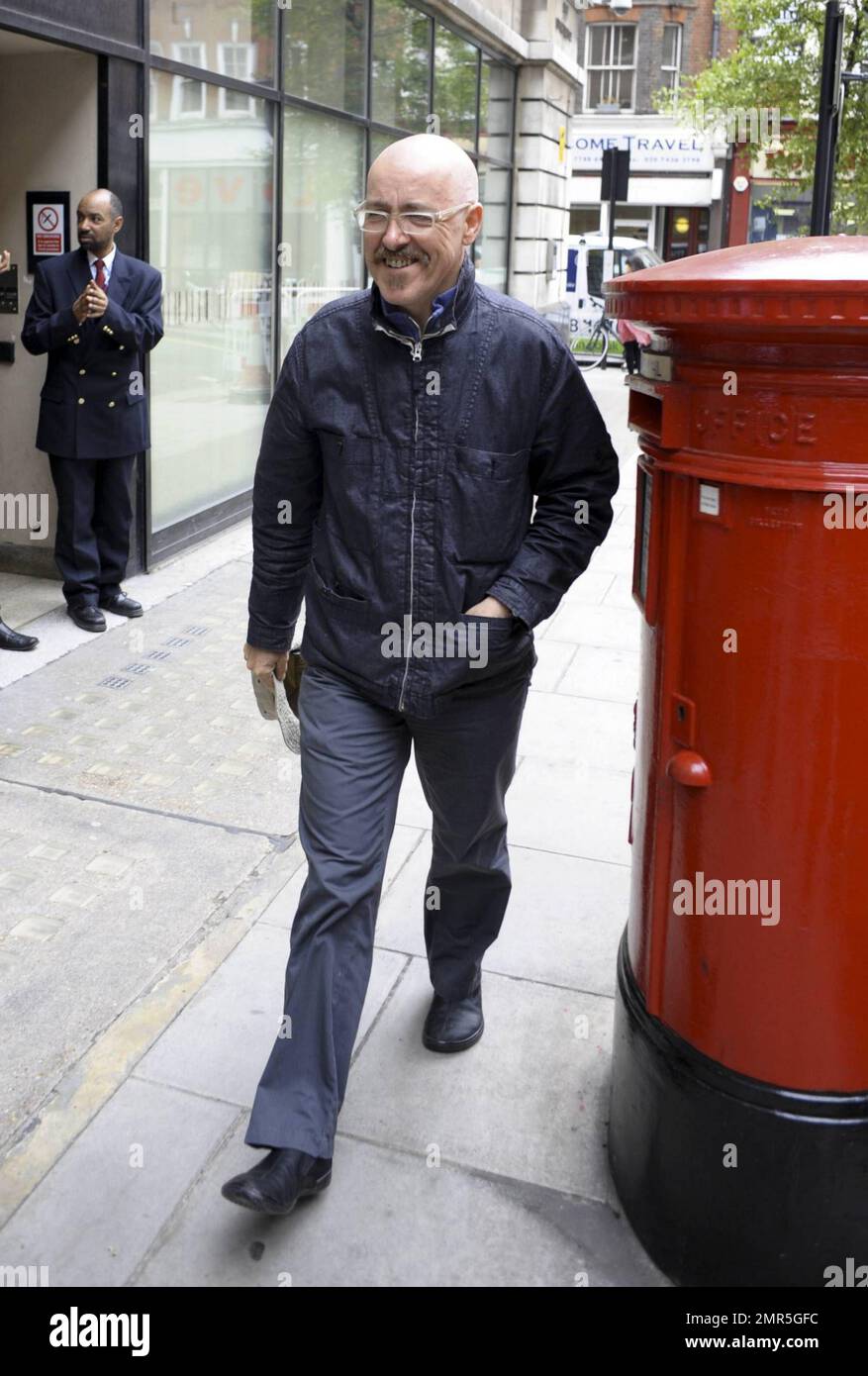 Comedian and actor Griff Rhys Jones sports a bald head at the BBC in ...