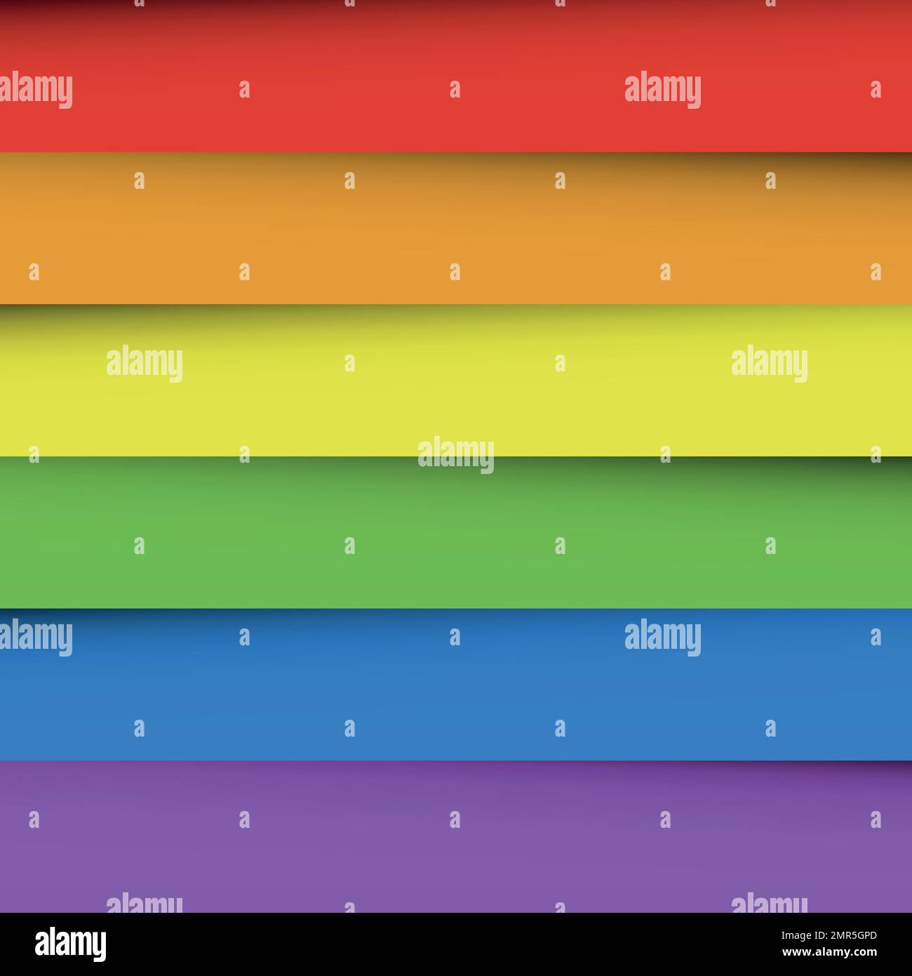 Overlapping colorful paper sheets in colors of rainbow spectrum. With ...