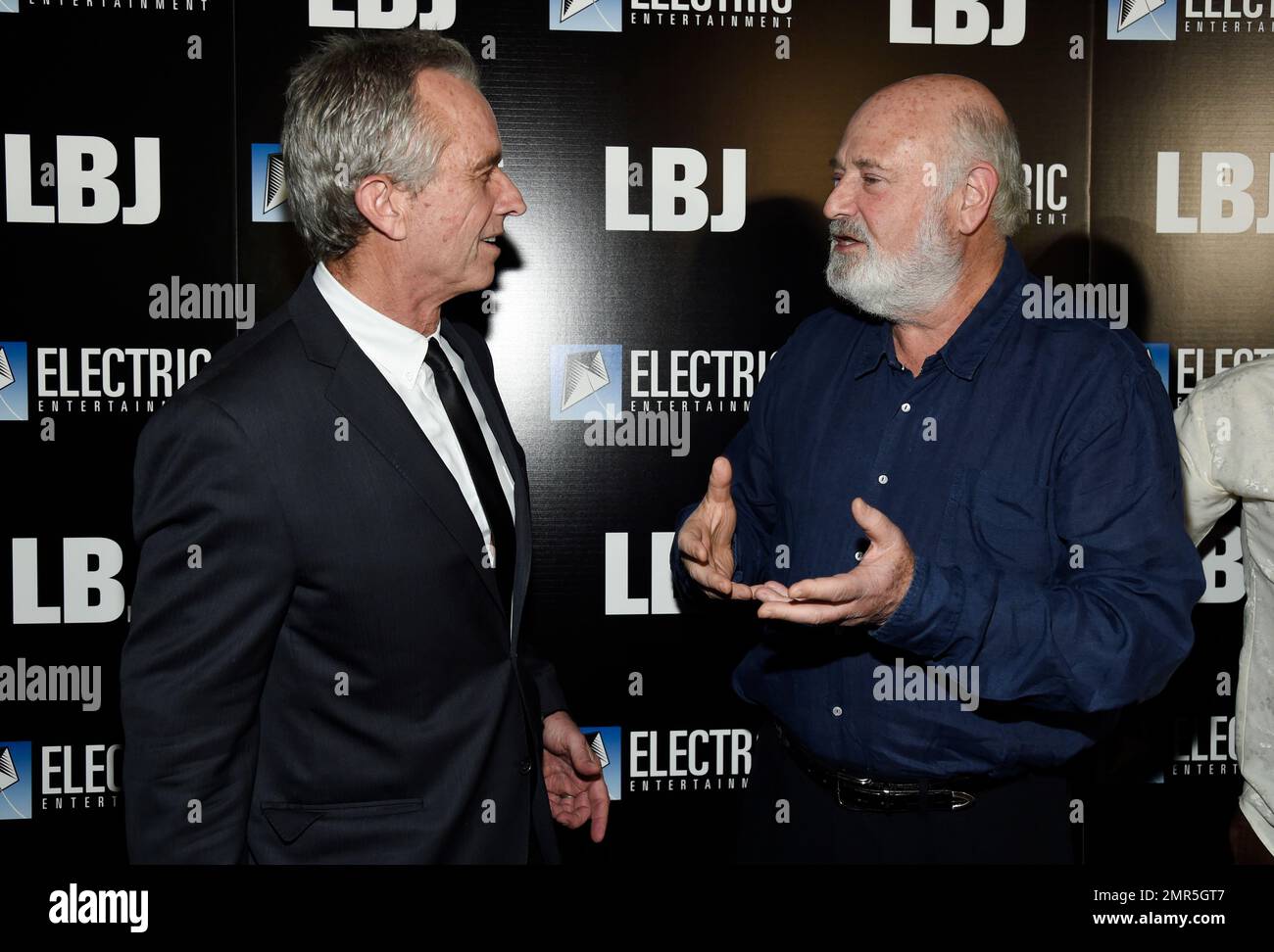 Rob Reiner, right, director/producer of "LBJ," mingles with Robert F ...