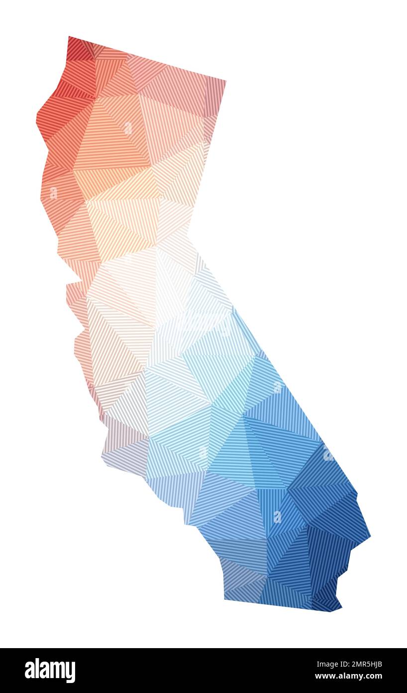 Map of California. Low poly illustration of the US state. Geometric ...