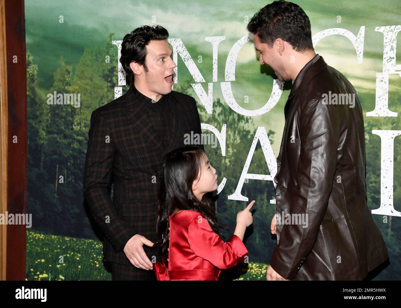 Jonathan Groff, left, Kristen Cui and Ben Aldridge attend the "Knock at ...
