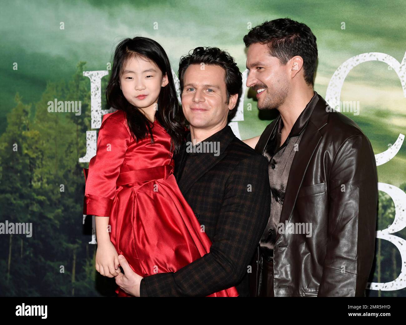Jonathan Groff, left, Kristen Cui and Ben Aldridge attend the "Knock at ...