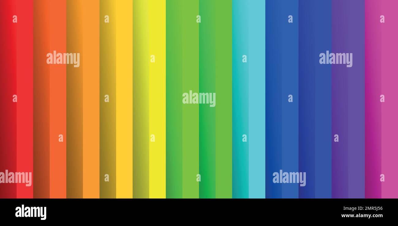 Folded paper in colors of rainbow spectrum. With shadow effect. Happy ...