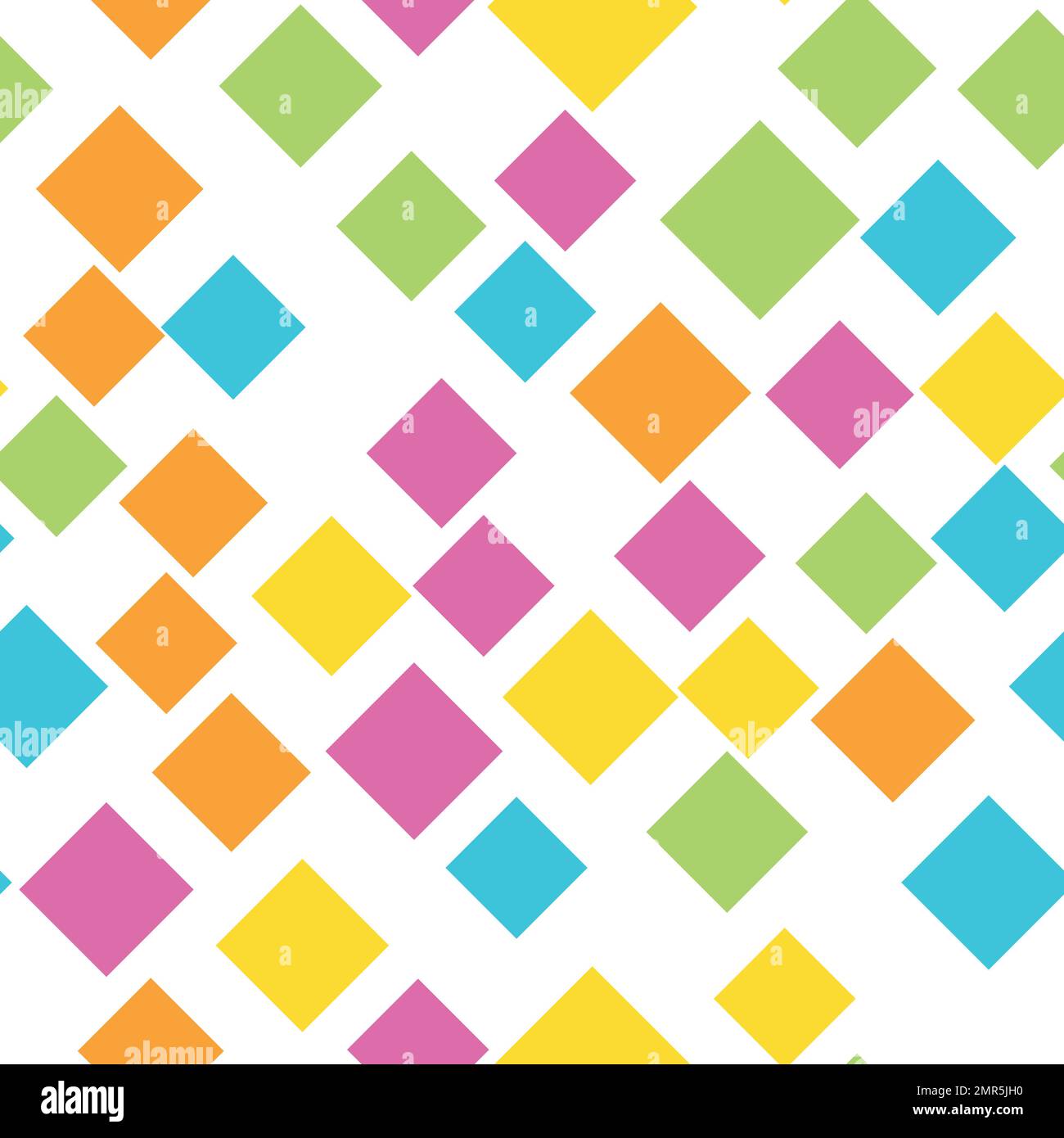 Seamless abstract geometric pattern of squares in random order. Funny, happy and children theme ...