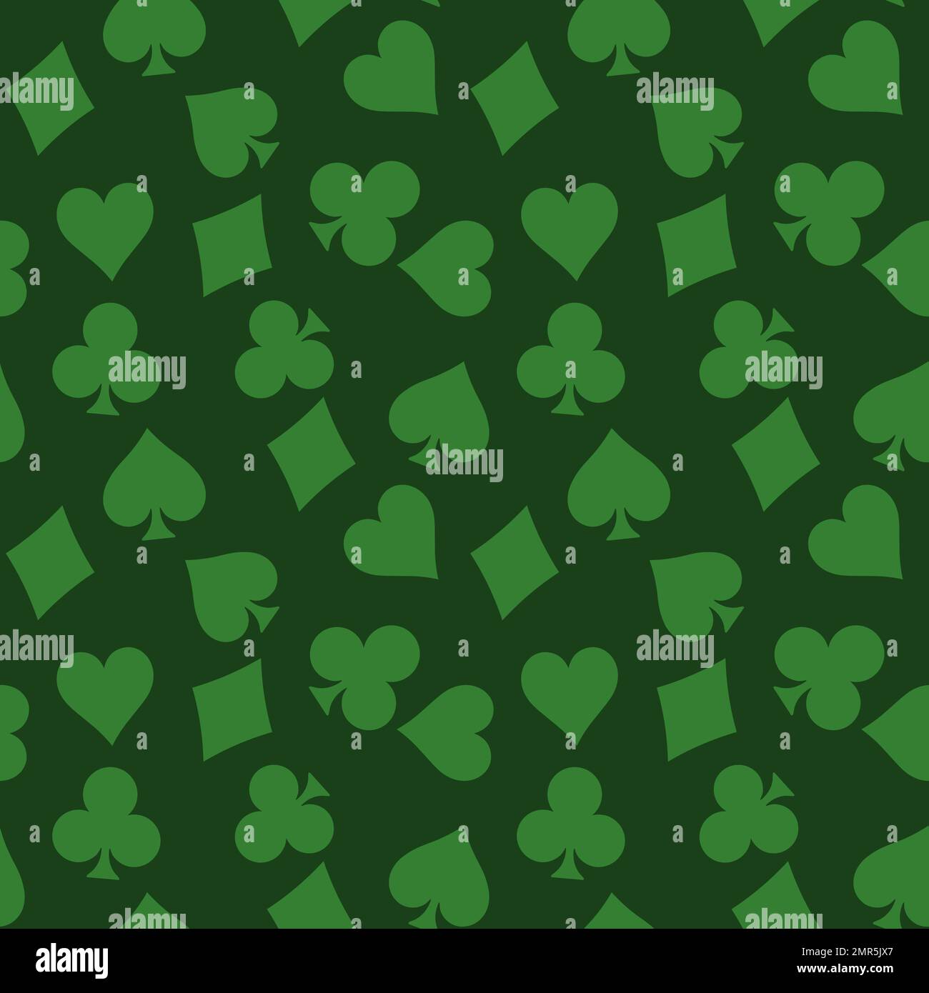 Seamless pattern background of green poker suits - hearts, clubs ...
