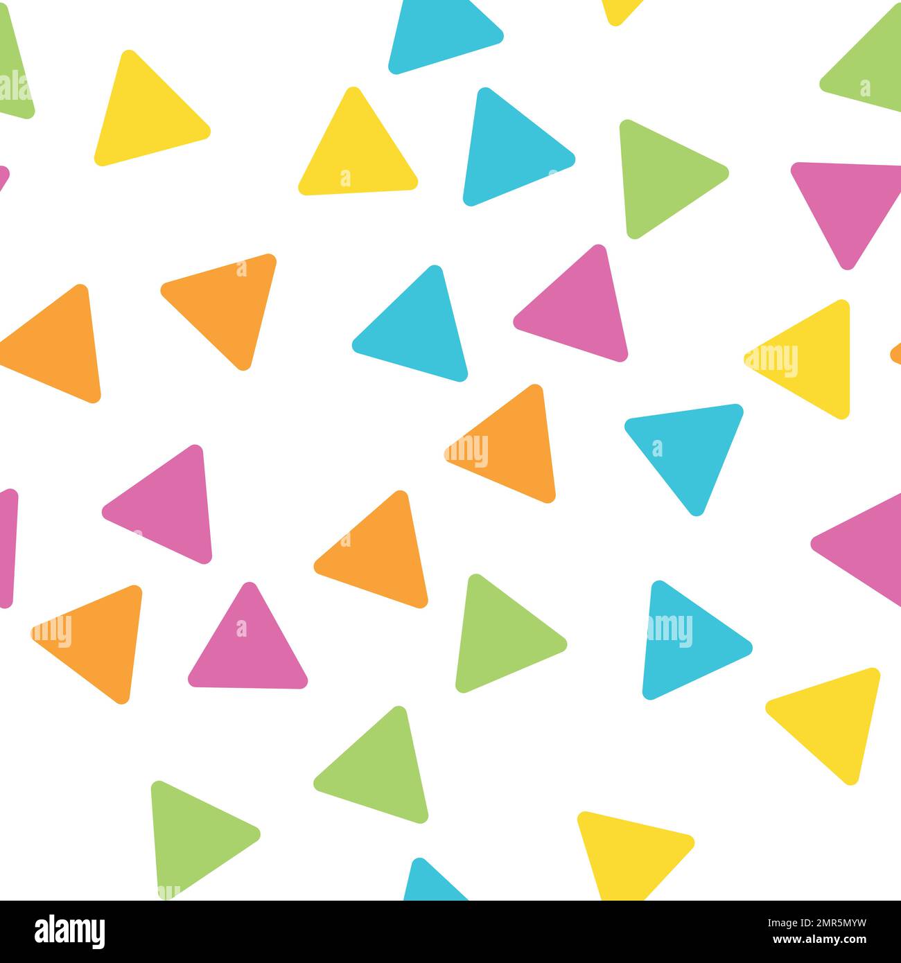 Seamless abstract geometric pattern of triangles in random order. Funny, happy and children ...