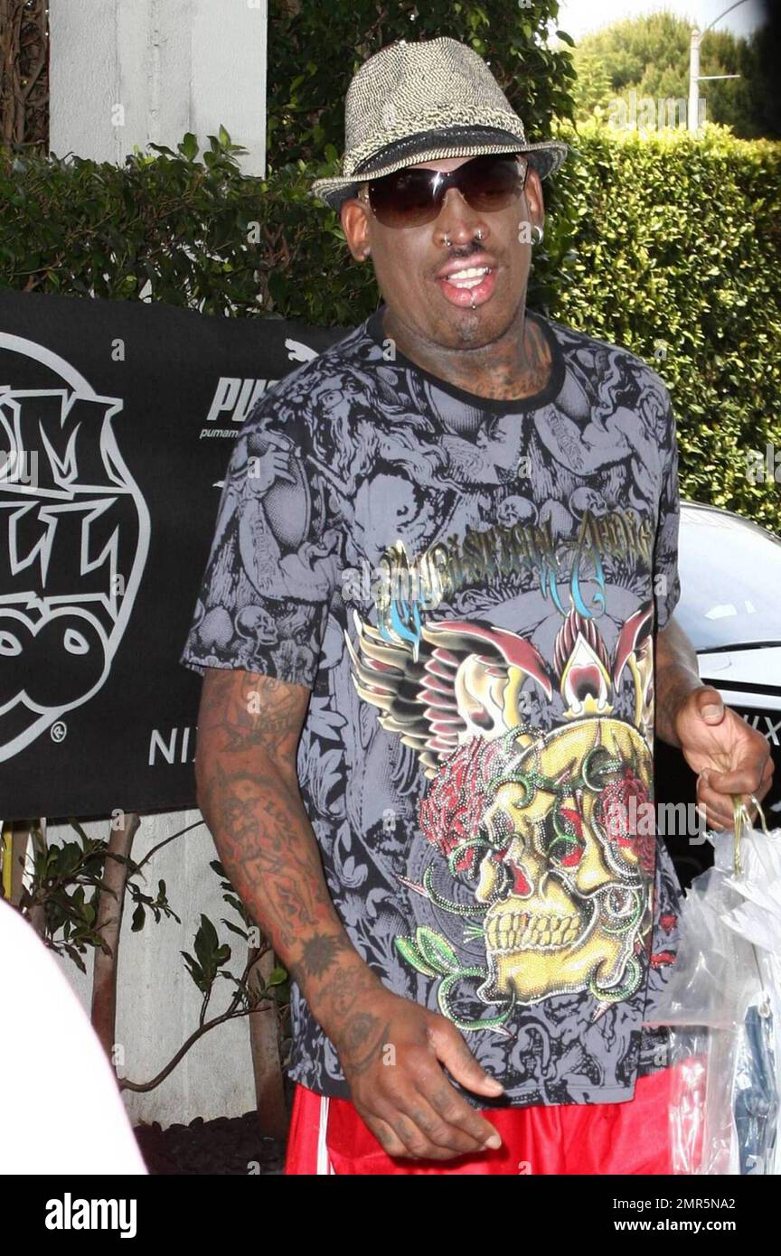 Exclusive!! Dennis Rodman shows up to the Viceroy Hotel for a driver's ...