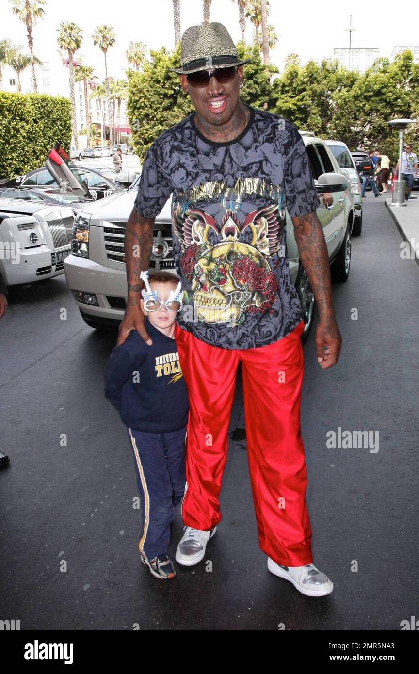 Exclusive!! Dennis Rodman shows up to the Viceroy Hotel for a driver's ...