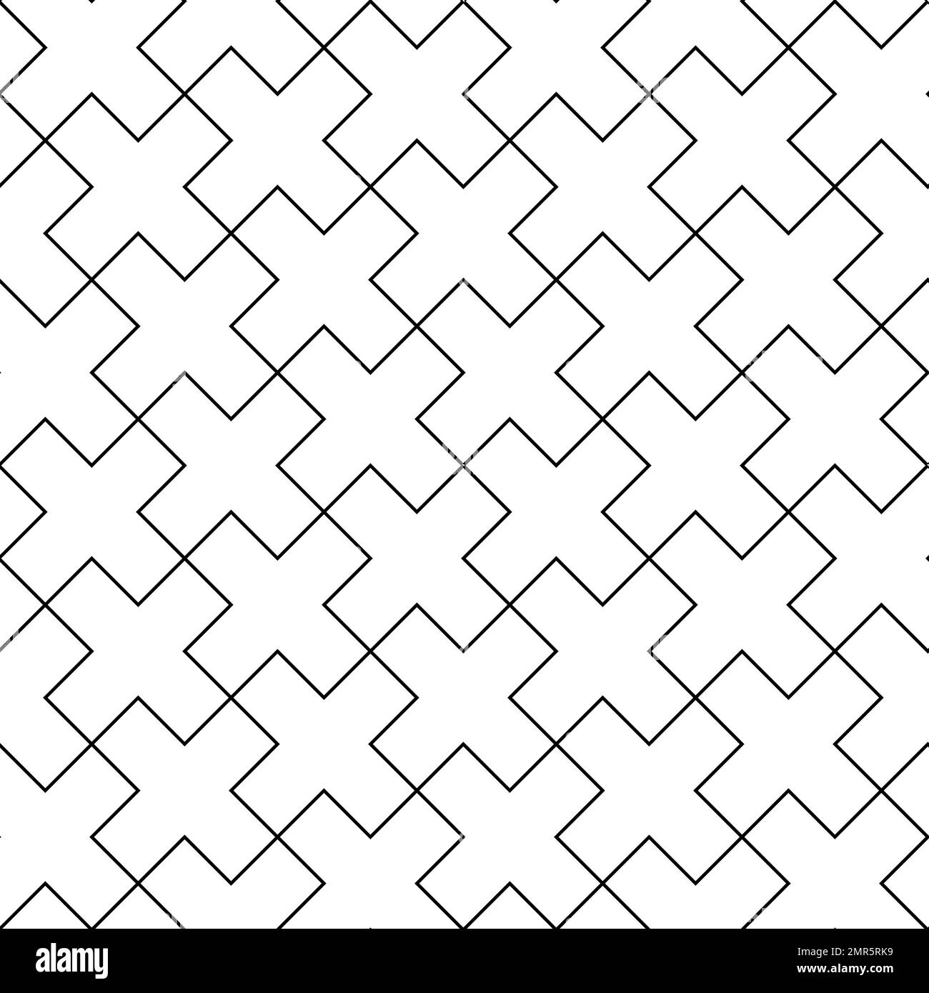Abstract seamless pattern background. Mosaic of white geometric crosses ...