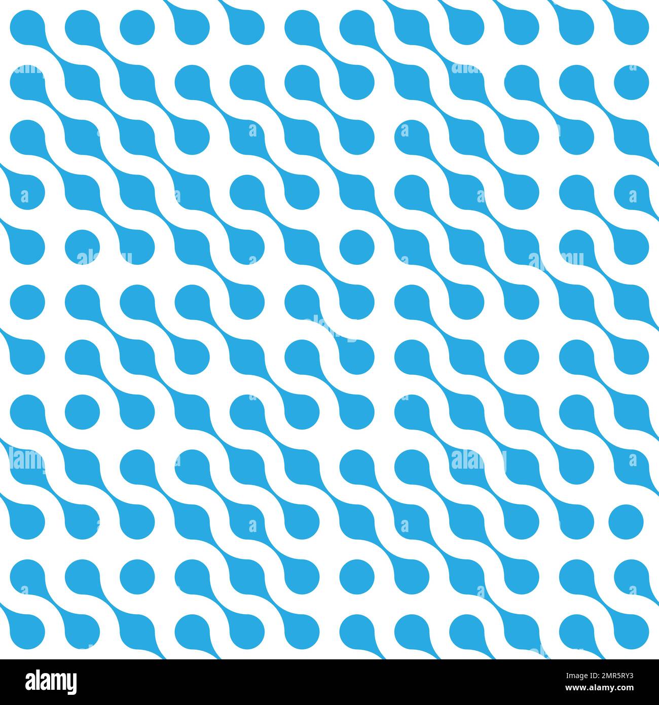 Abstract Background Of Blue Connected Dots In Diagonal Arrangement On White Background Molecule