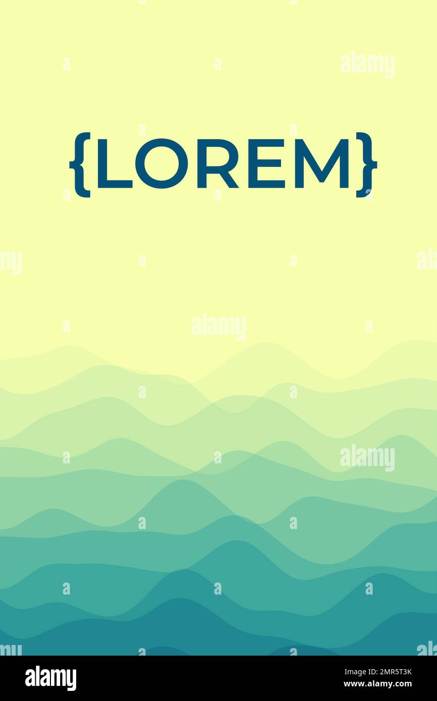 Cover page template. Page template with soft curves in yellow and blue ...